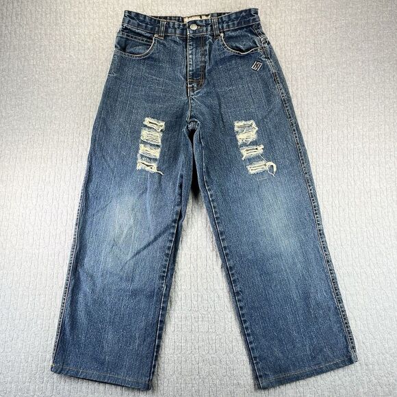 Jeans | Rustic Denim Master Baggy Wide Leg Womens 14 Distressed Blue ...